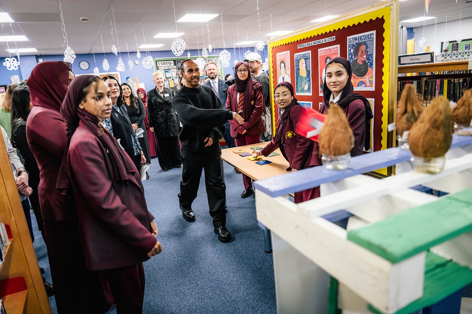 Lewis Hamilton Visits Mulberry School For Girls To See Mercedes Impact ...